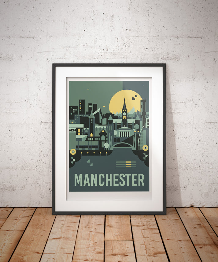 Manchester Travel Art Print - Georgina Westley Art & Design
