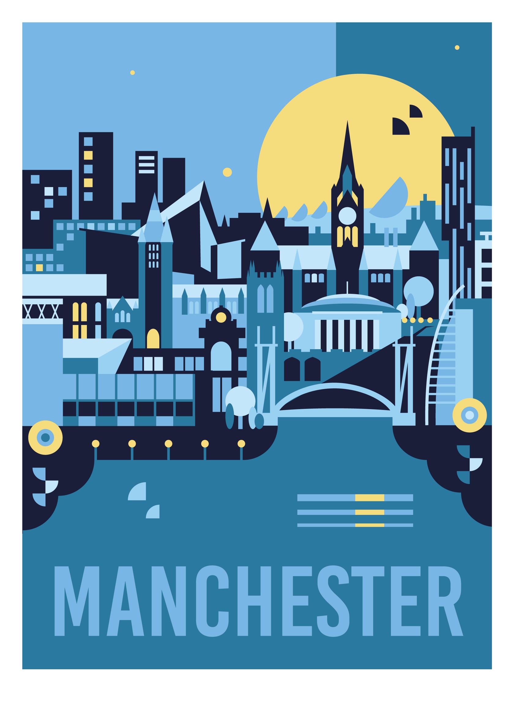 Manchester Travel Art Print - Georgina Westley Art & Design