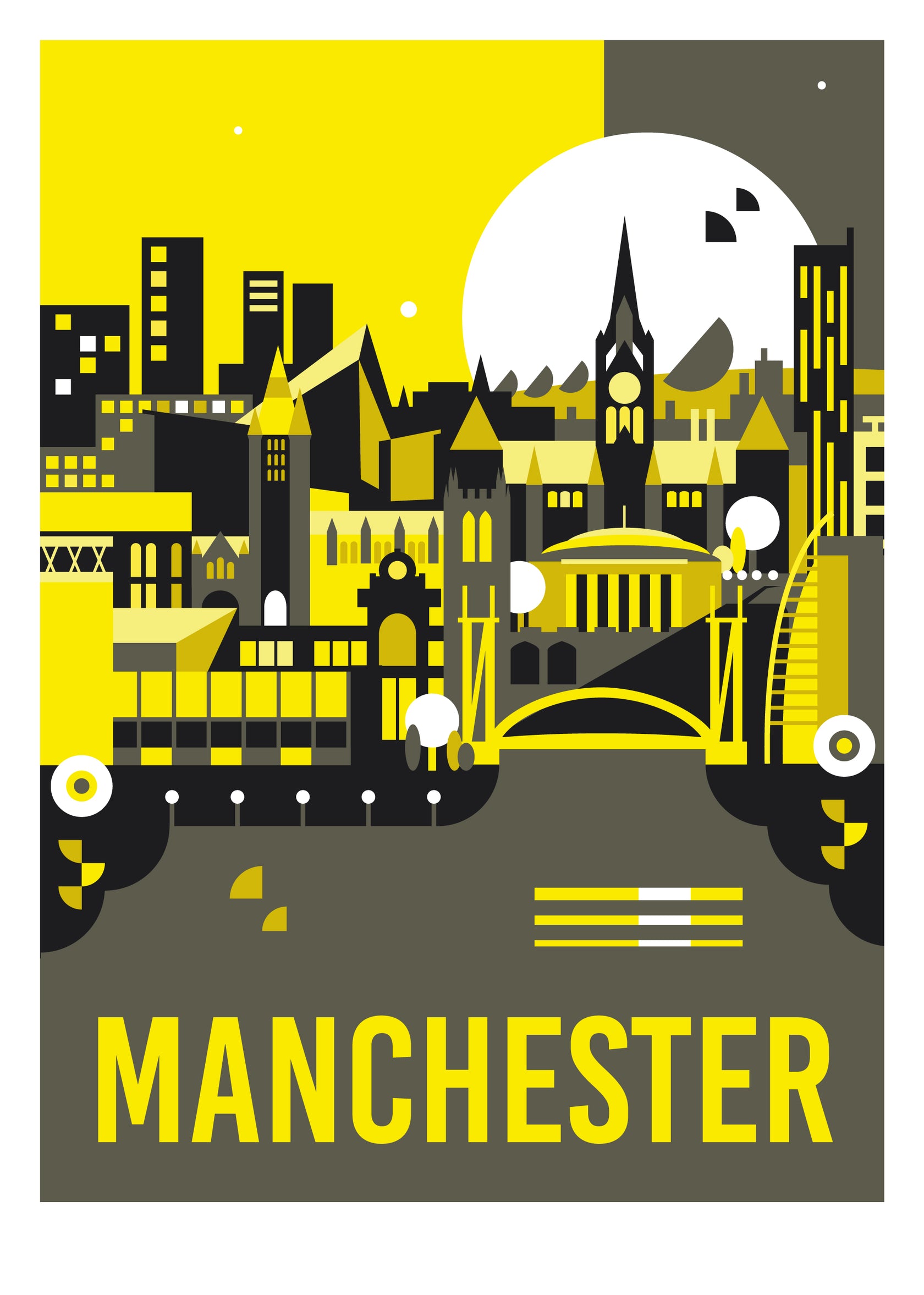 Manchester Travel Art Print - Georgina Westley Art & Design