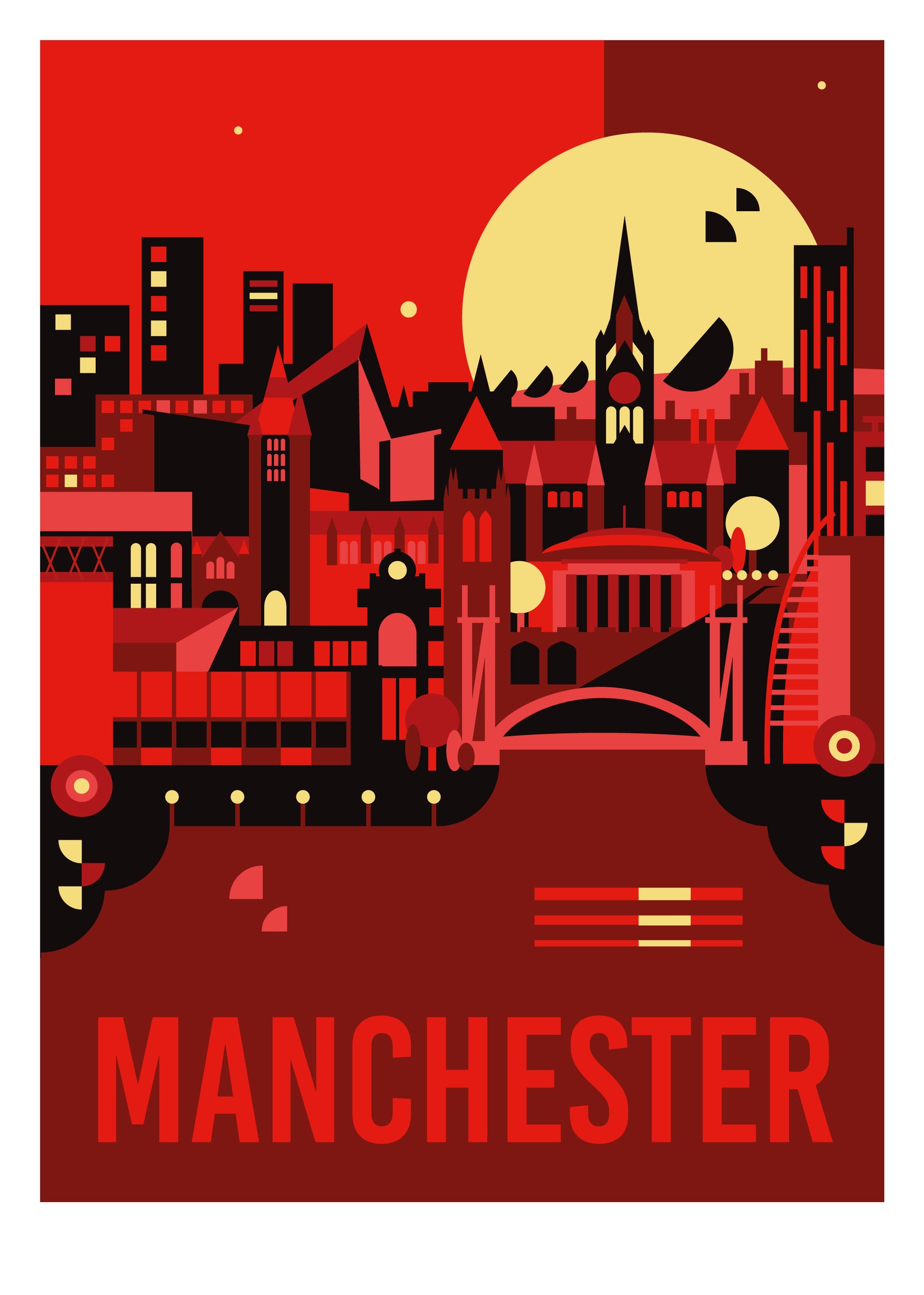 Manchester Travel Art Print - Georgina Westley Art & Design
